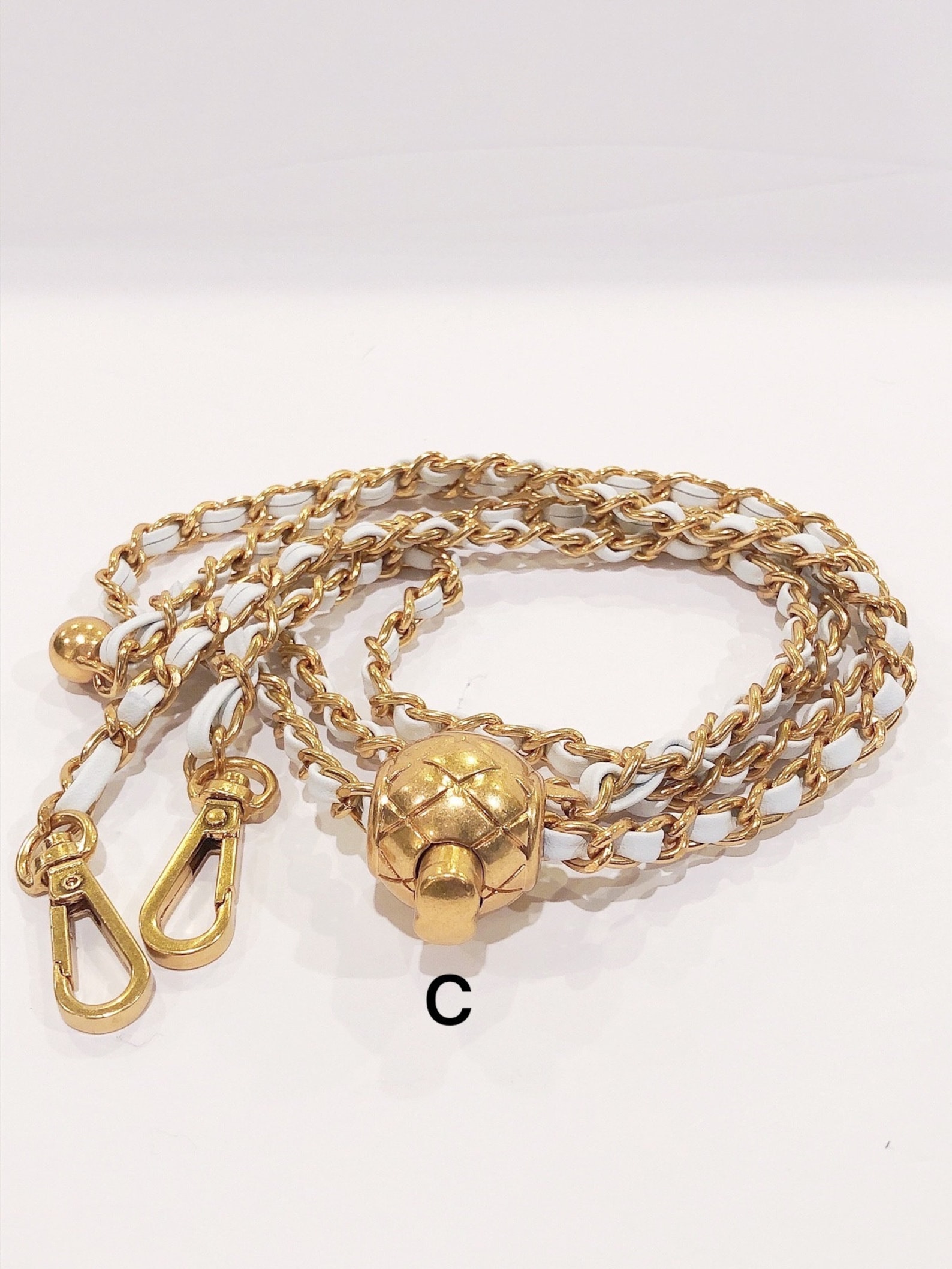 Gold-tone Chain Bag Strap With Leather for Bag Replacement Strap - Etsy