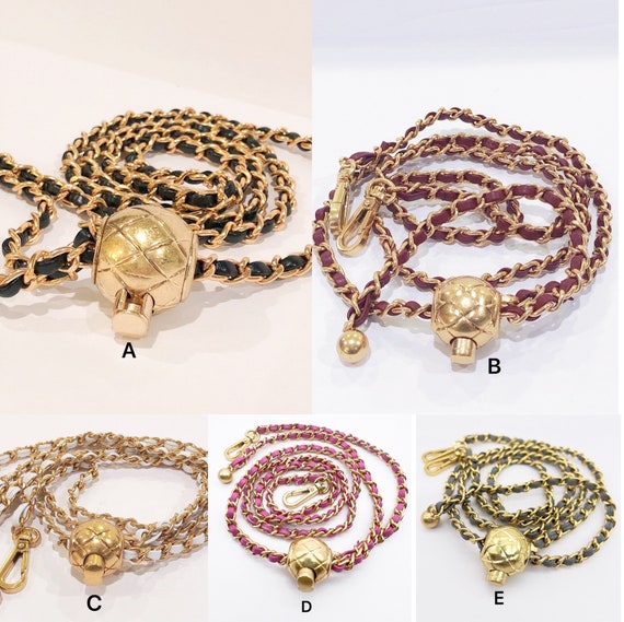Gold-tone Chain Bag Strap With Leather for Chanel Replacement - Etsy