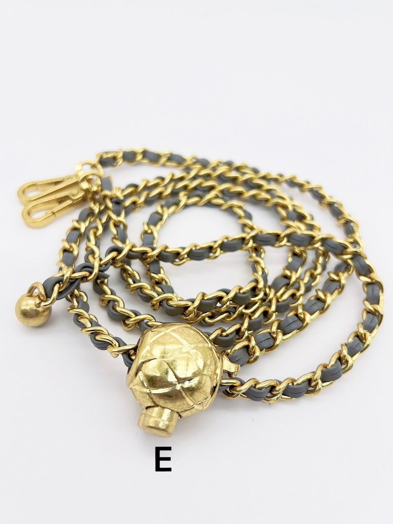 Gold-tone Chain Bag Strap With Leather for Chanel Replacement - Etsy