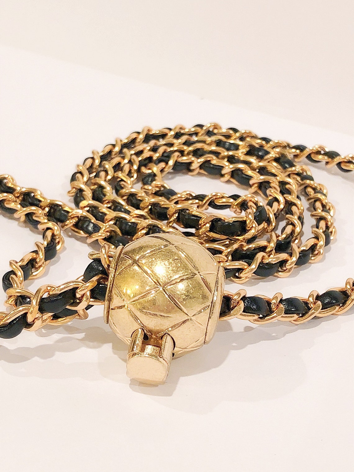 Gold-tone Chain Bag Strap With Leather for Chanel Replacement | Etsy