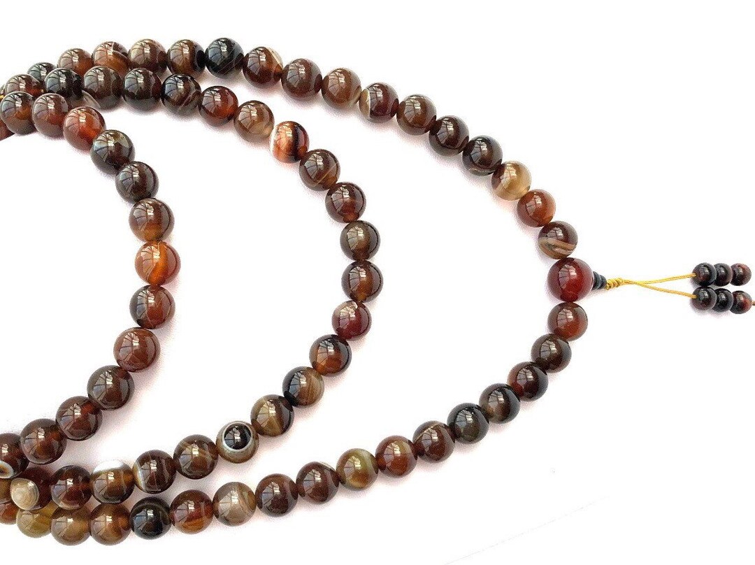 Buddhist Mala Made Pure Agate - Etsy
