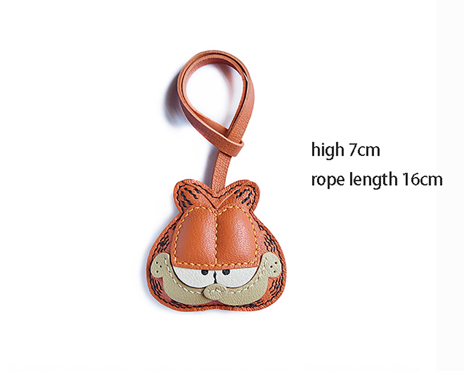 Leather Keychain / Garfield Keychain / Orange Cat Bag Pendant ...