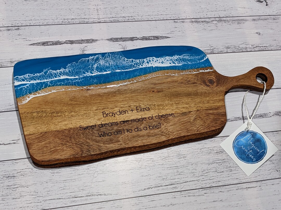 Resin Art Cheese Board With Handle - Etsy Australia
