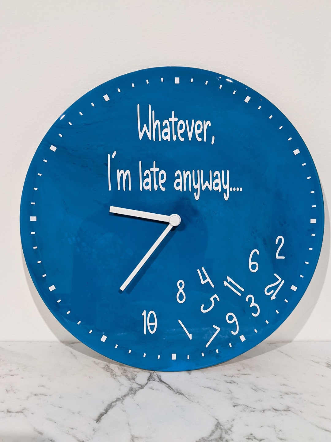 Always Late Resin Art Clock - Etsy Australia