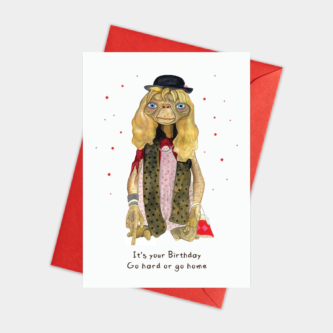 E.T Birthday Card, 80s Movies, Greeting Card, Steven Spielberg - Etsy UK