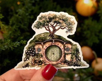 Hobbit Hole, Watercolour Vinyl Sticker - Etsy