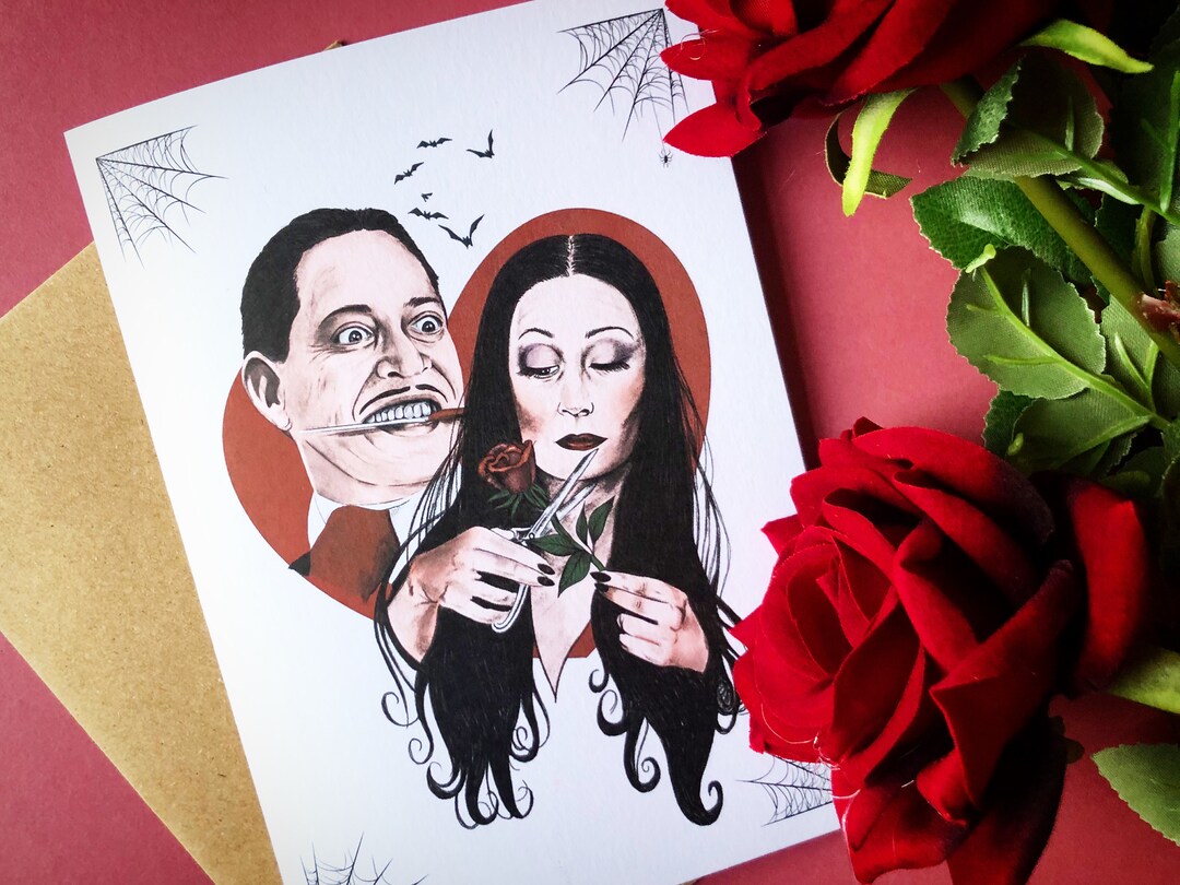 Gomez & Morticia Inspired Greeting Card, the Addams Family - Etsy