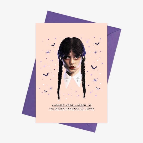 Wednesday Birthday Card - Etsy