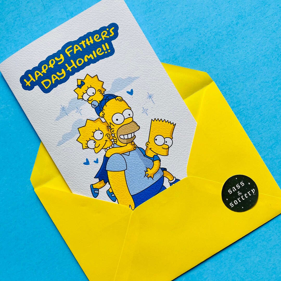 Homer Simpson The Simpsons Fathers Day Card Etsy
