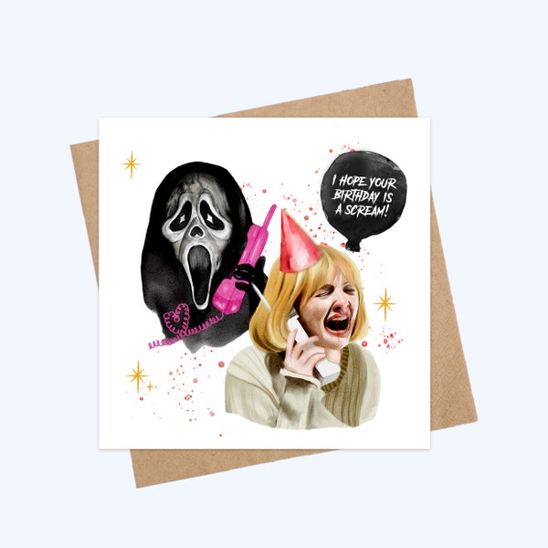 Scream Happy Birthday Card - Etsy