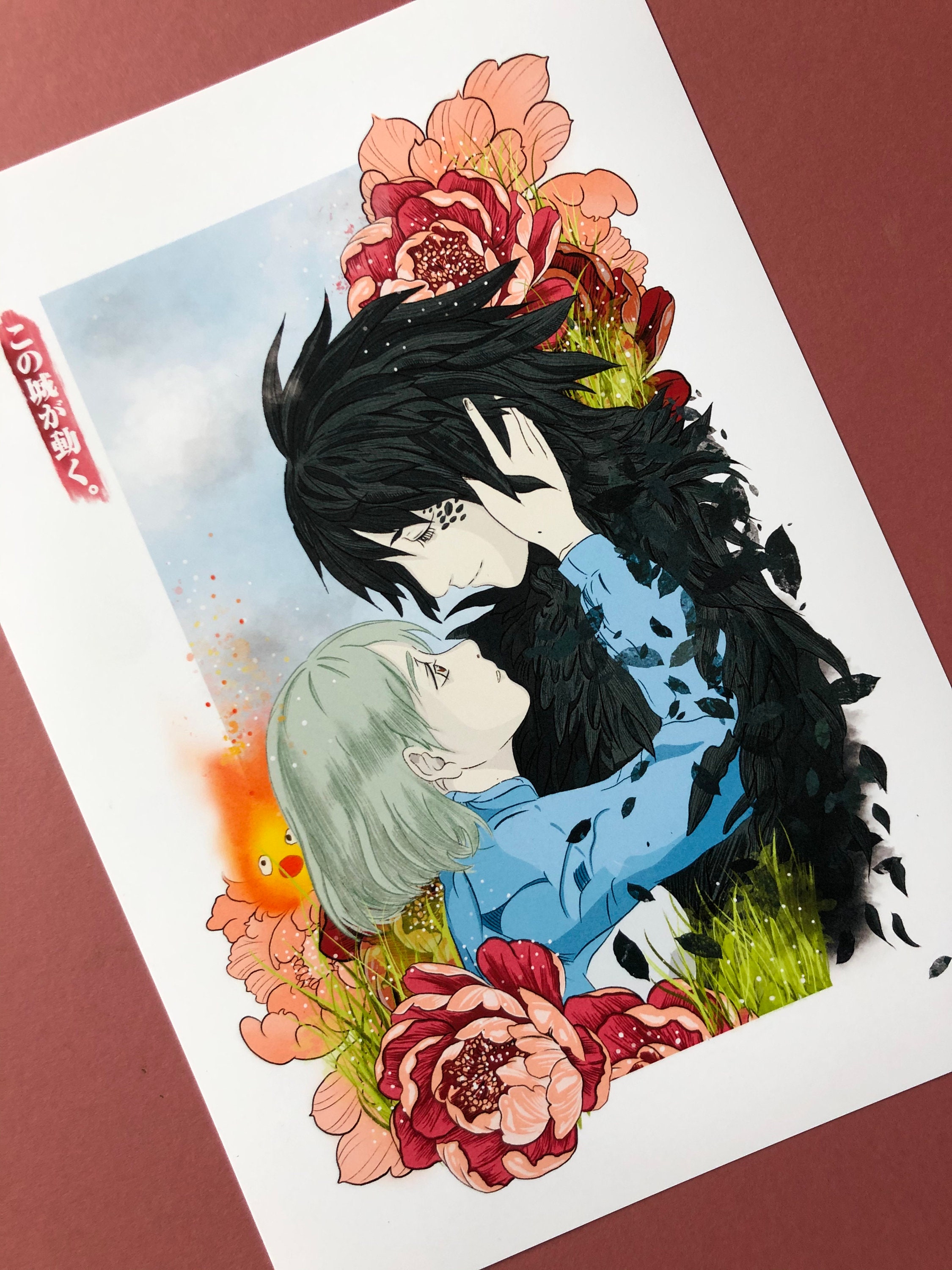 Floral Anime Inspired Art Print - Etsy