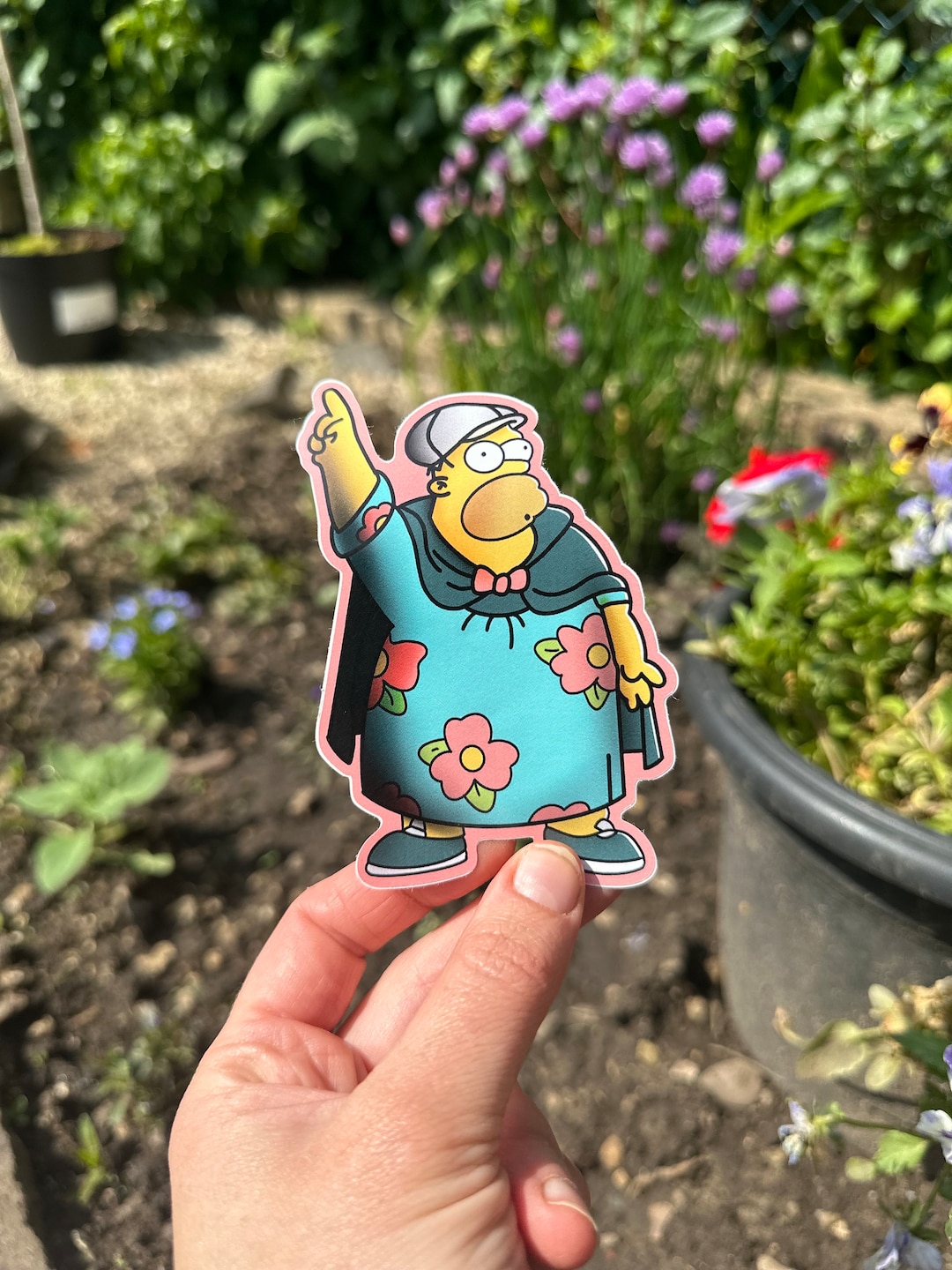 Homer Simpson, Muu Muu Dress, Summer, Gloss Vinyl Sticker - Etsy