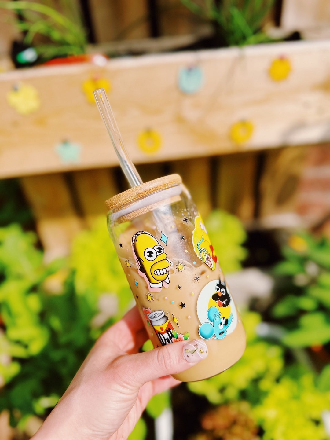The Simpsons Inspired Tattoo Beer Can Glass, Iced Tea/coffee Glass - Etsy