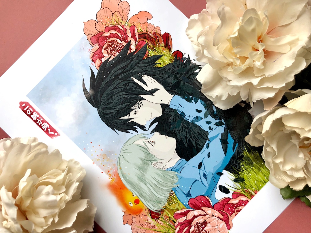 Floral Anime Inspired Art Print - Etsy