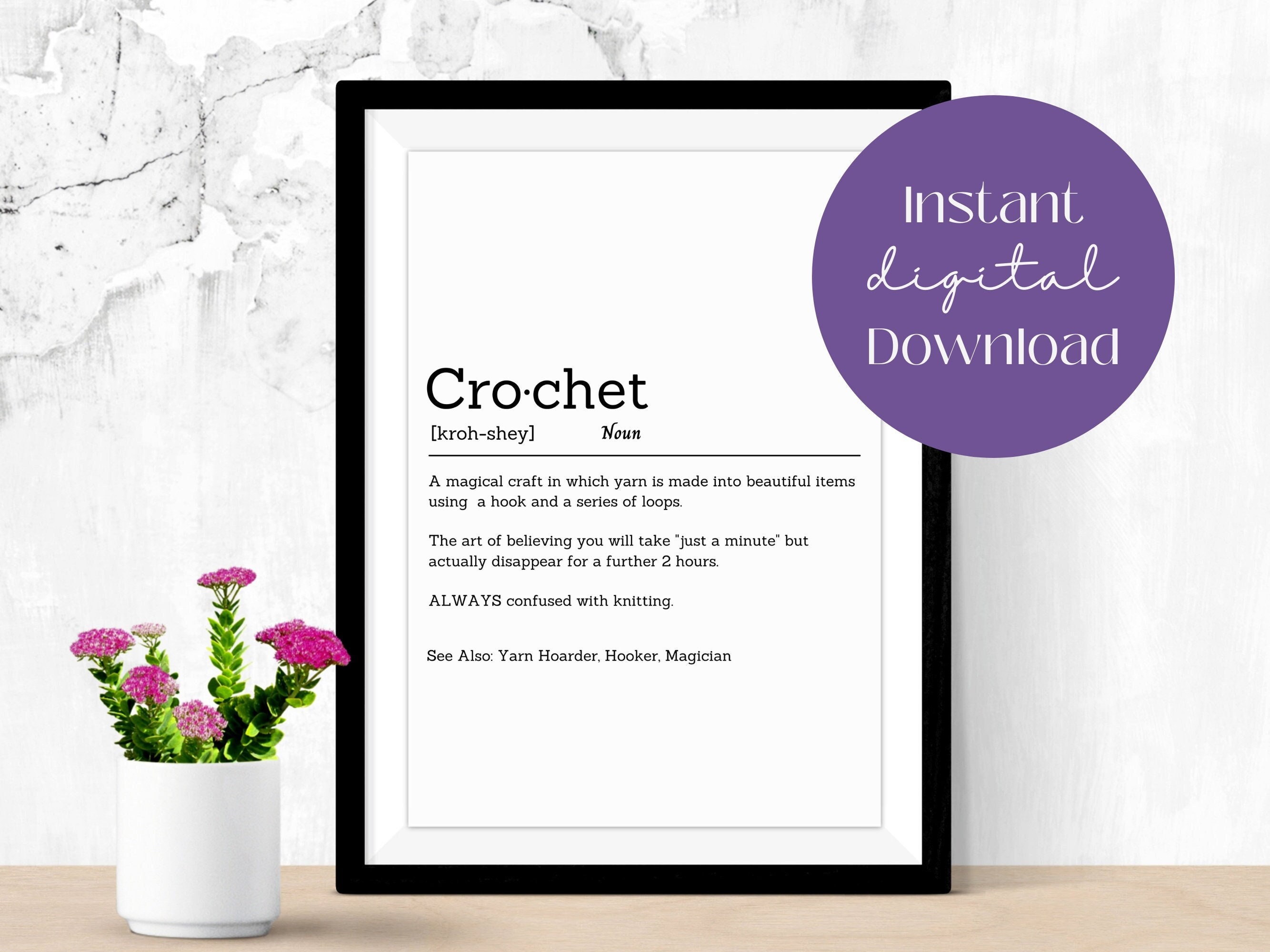 Crochet Wall Art, Crochet Printable, Craft Room Decor, Crochet ...