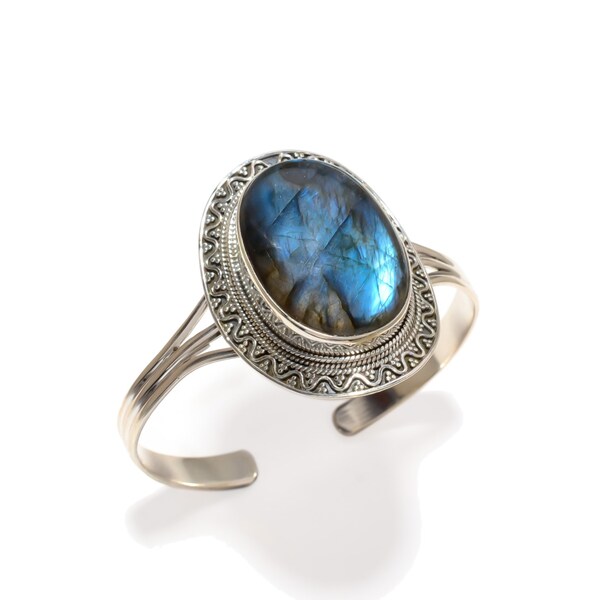 Labradorite Cuff Bracelet - Etsy