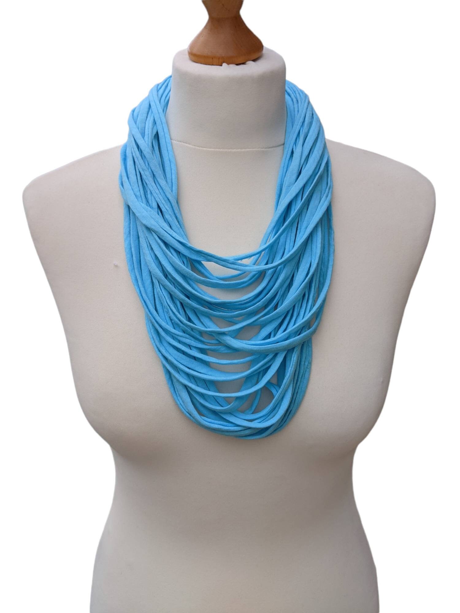 Turquoise Infinity Scarfmultistrand Statement Textile - Etsy UK