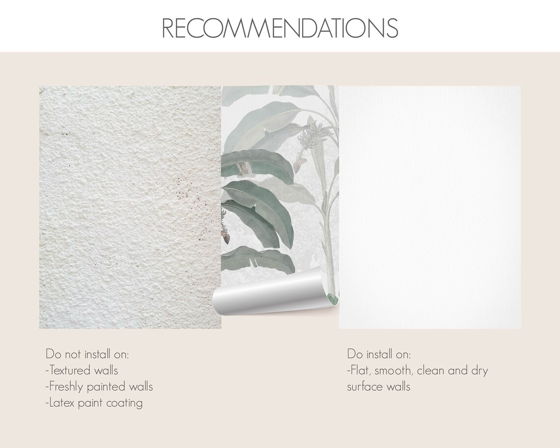 Sepia Tropical Wallpaper Mural for a Nursery Bedroom Decor. - Etsy