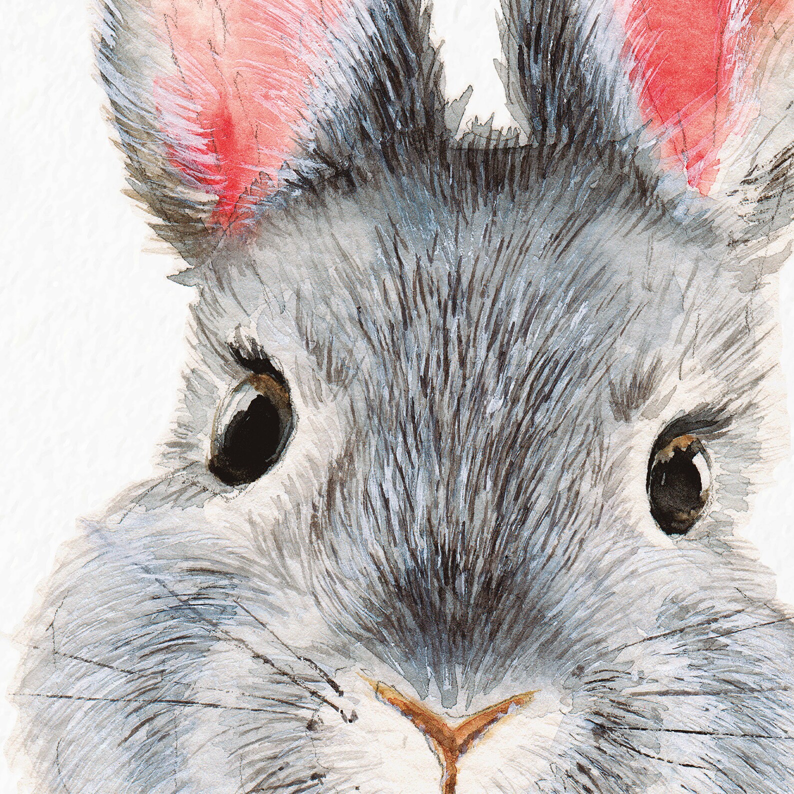 Big Watercolor Rabbit Wall Mural for Nursery Décor in Peel and - Etsy