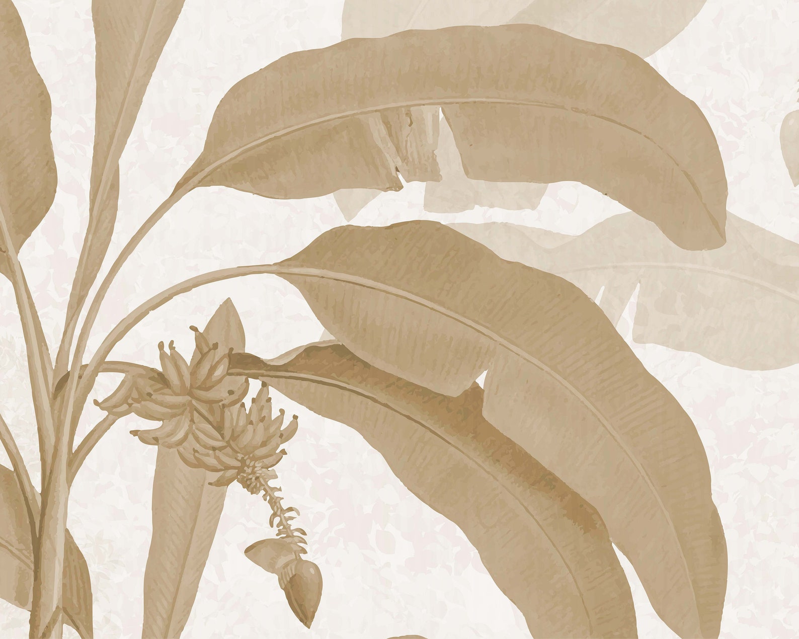 Sepia Tropical Wallpaper Mural for a Nursery Bedroom Decor. Peel and ...
