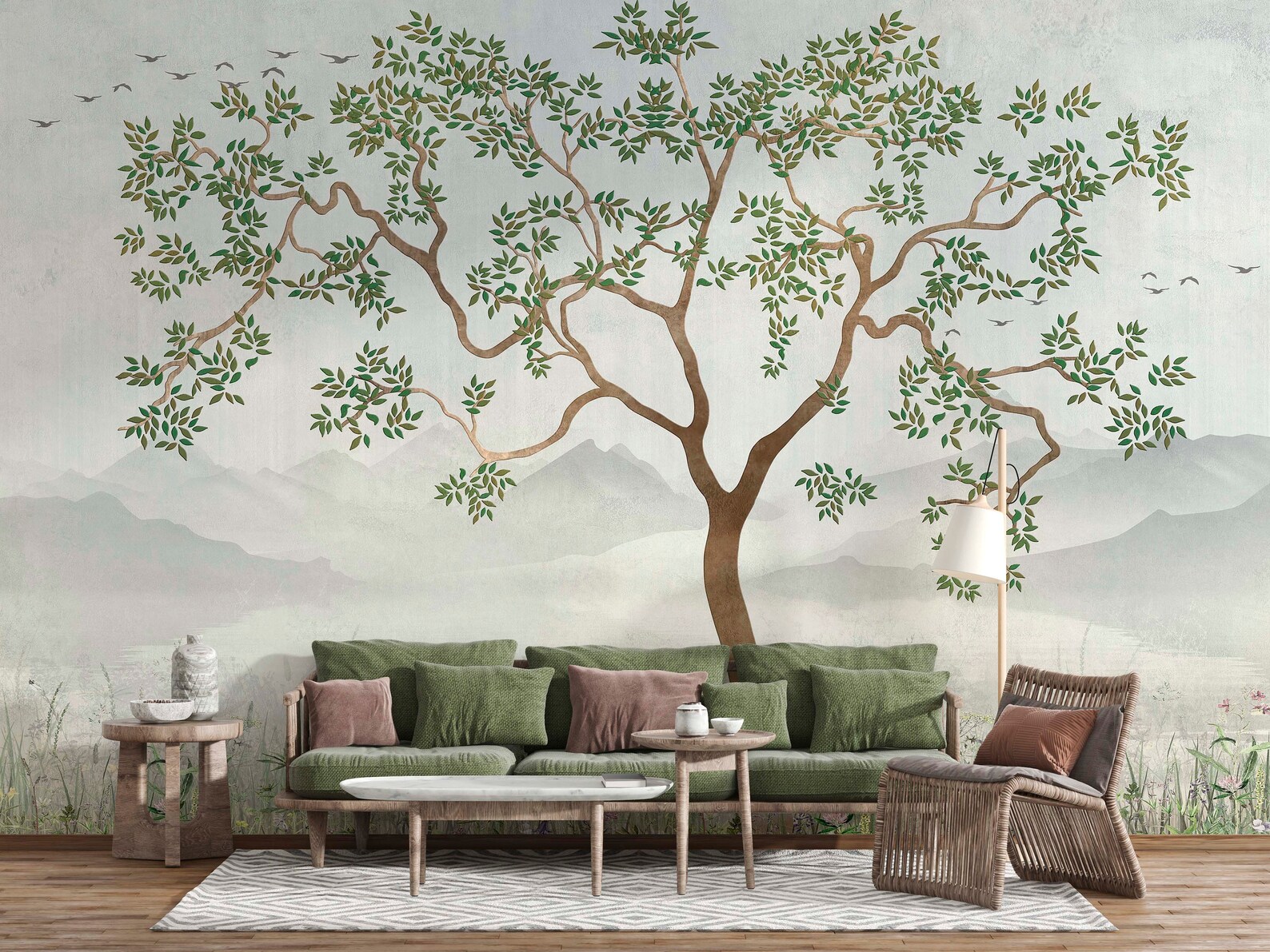 Nature Wallpaper Mural Tree Mural DIY Peel and Stick Easy | Etsy