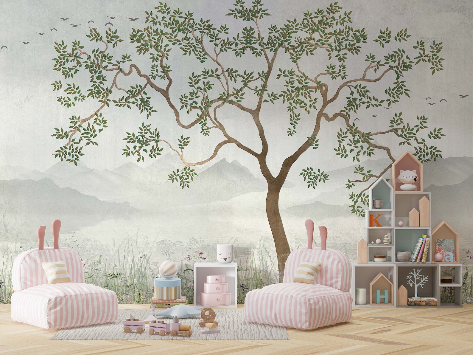 Nature Wallpaper Mural Tree Mural DIY Peel and Stick Easy - Etsy
