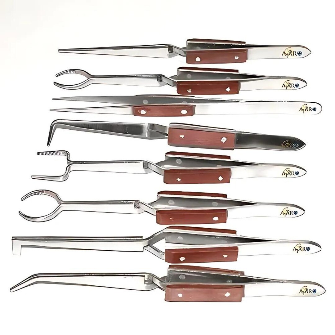ATAR 8 Tweezers Fiber Grip Cross Locking Jewelry Soldering Special ...