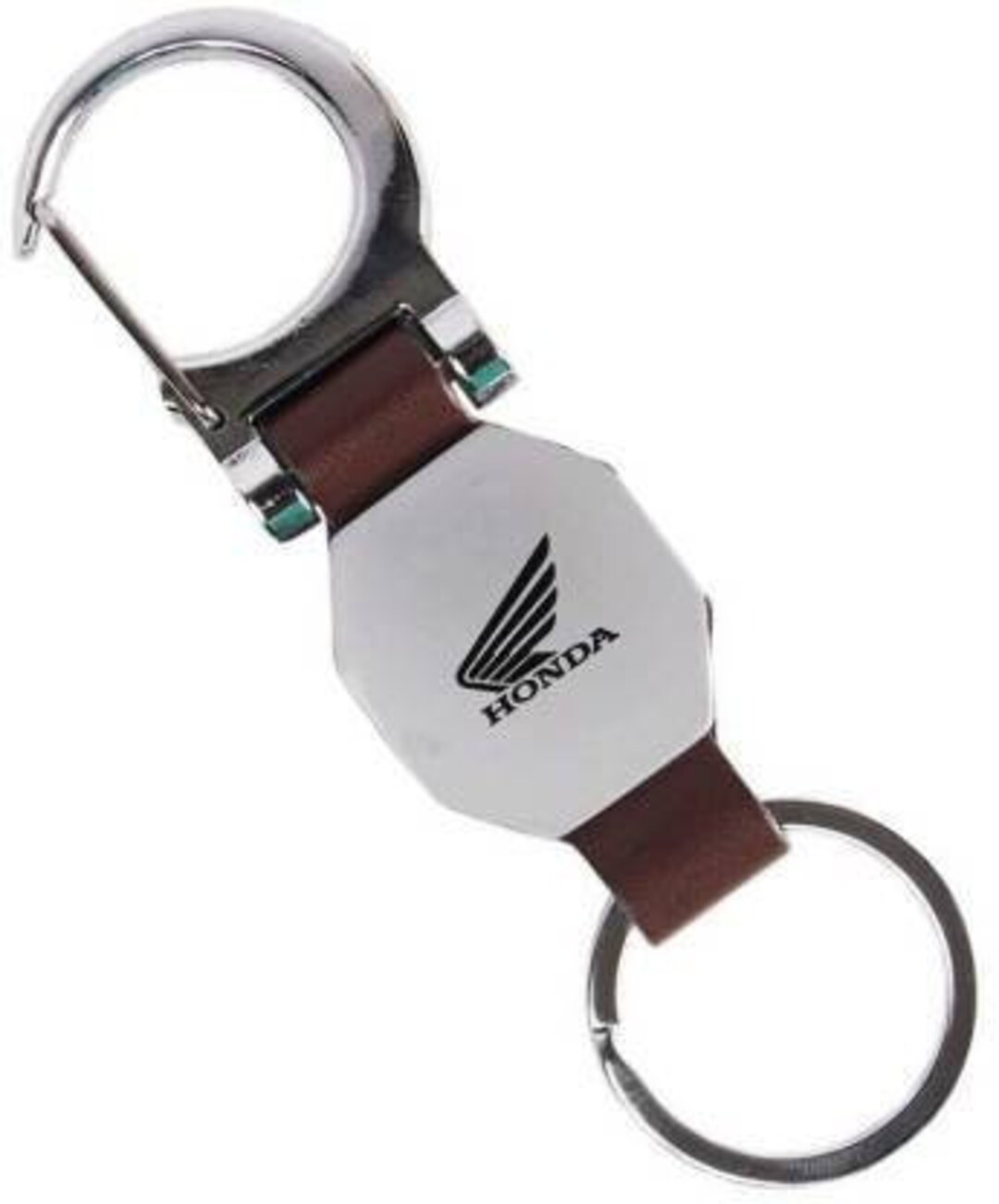 Genuine Leather Metal Hook Locking Keychain for HONDA Design for Bike ...