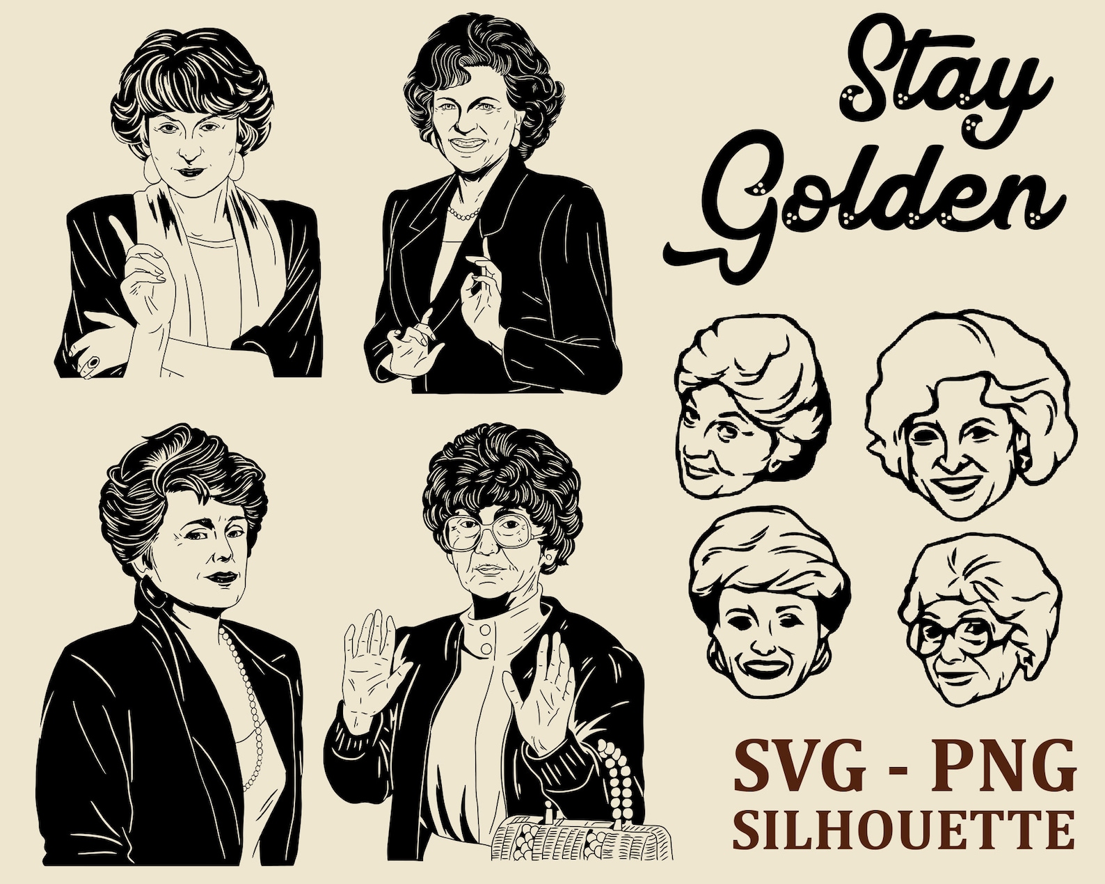 Golden girls SVG The Golden girl Clipart SVG file for | Etsy