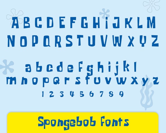 Spongebob Font Svg Spongebob Font Otf Spongebob Letters Svg Images
