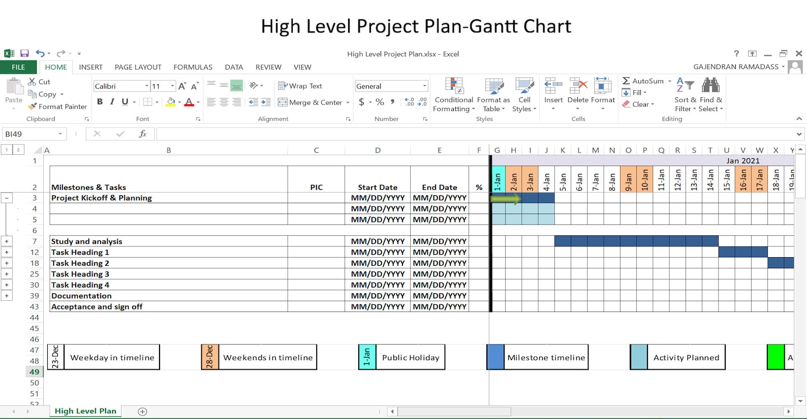 Project planner gantt excel - iomens