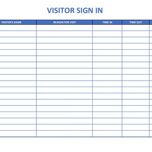 Editable Appointment Sign in Sheet for Medical Doctor's Office ...