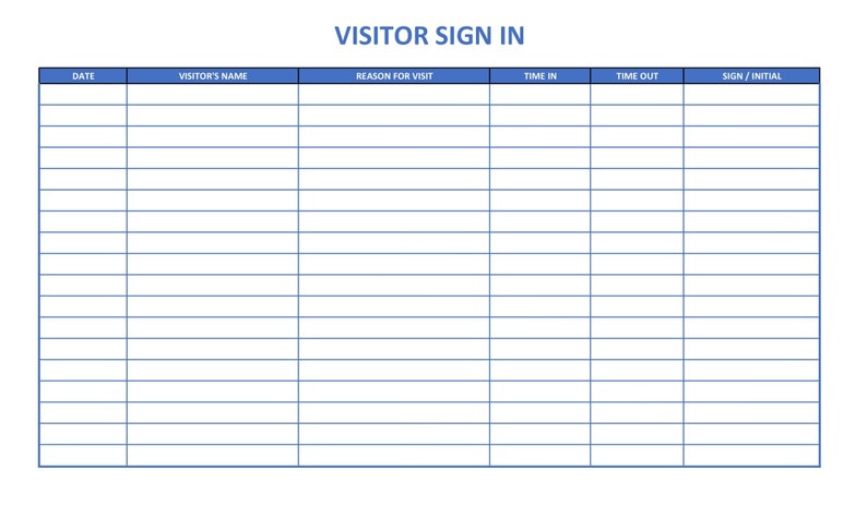 Editable Appointment Sign in Sheet for Medical Doctor's Office ...