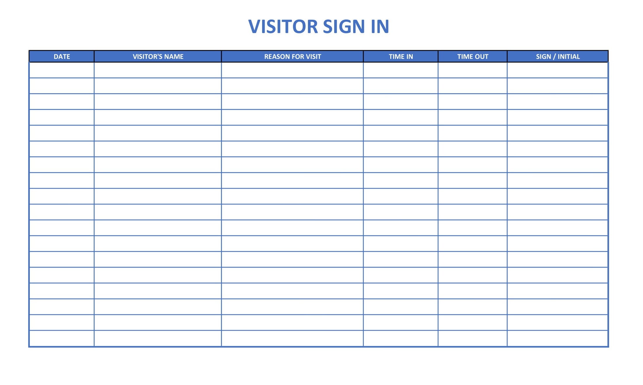 Editable Appointment Sign in Sheet for Medical Doctor's Office ...