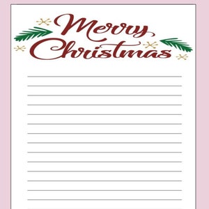 Printable Christmas Letter A4 Size - Digital Paper - Instant Download ...