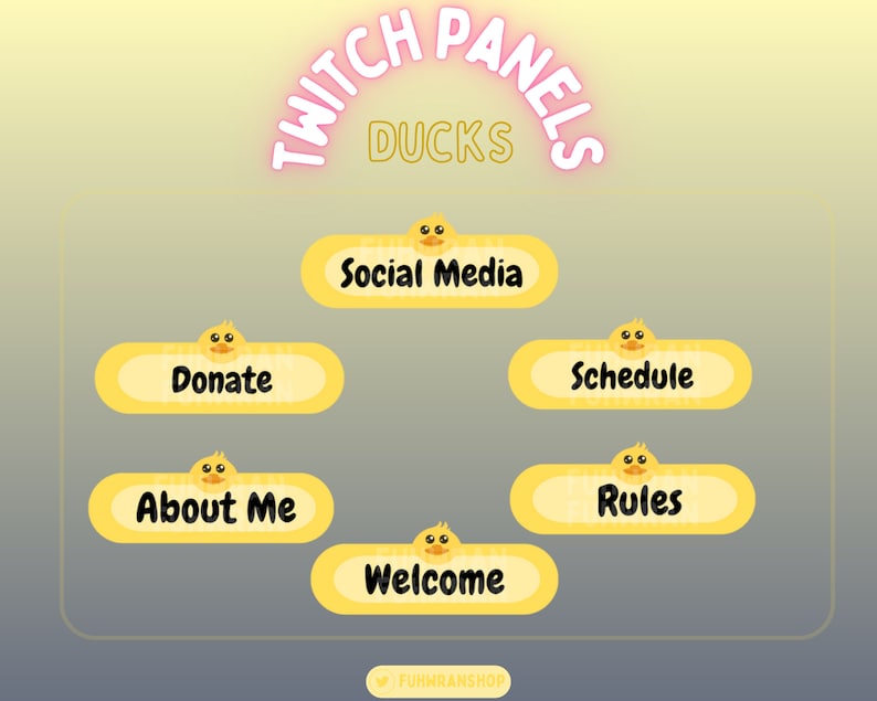 P2U Almost Free Duck Twitch Panels - Etsy