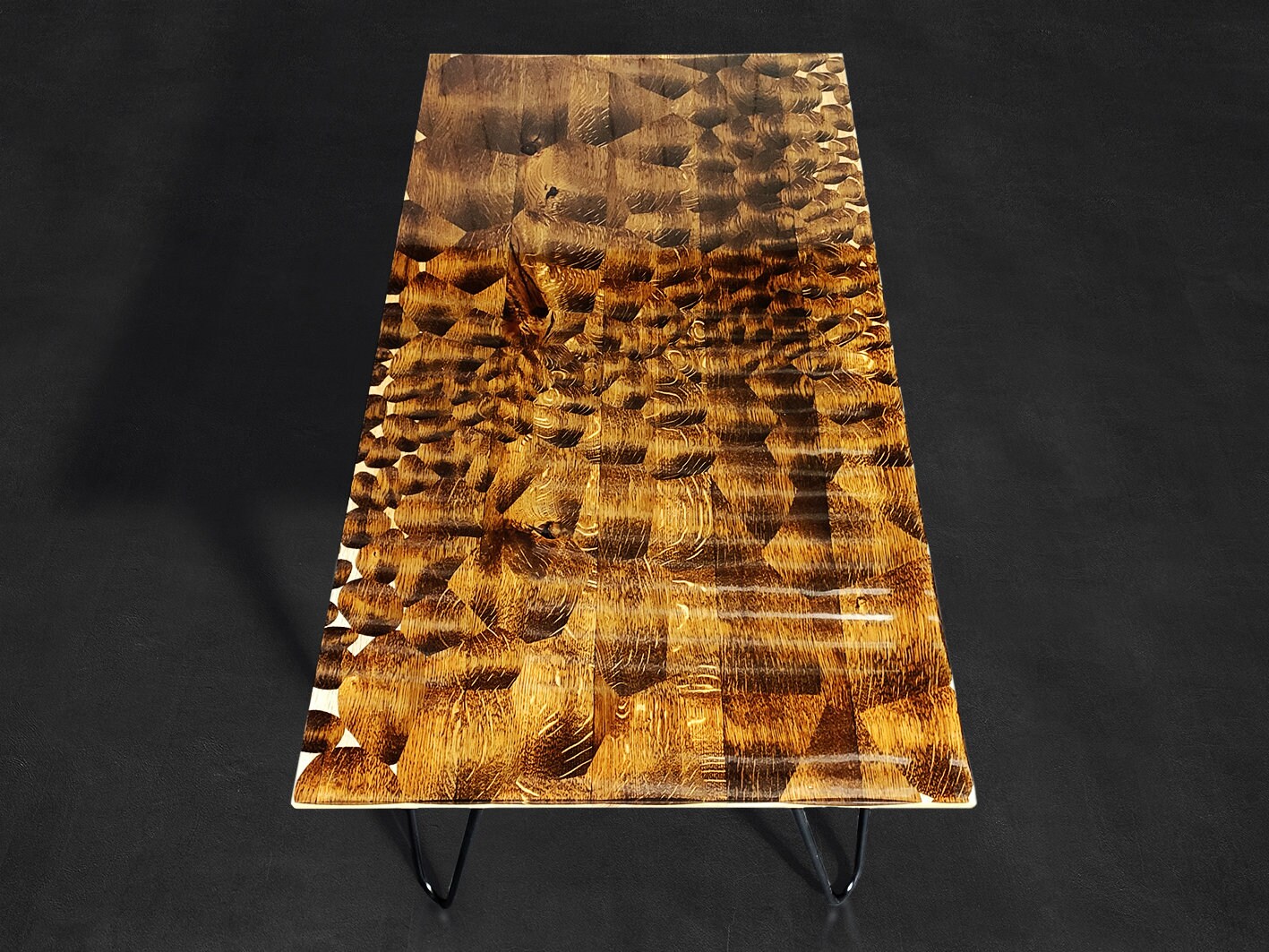 Coffee table with shells pattern, milled epoxy table, unique parametric ...