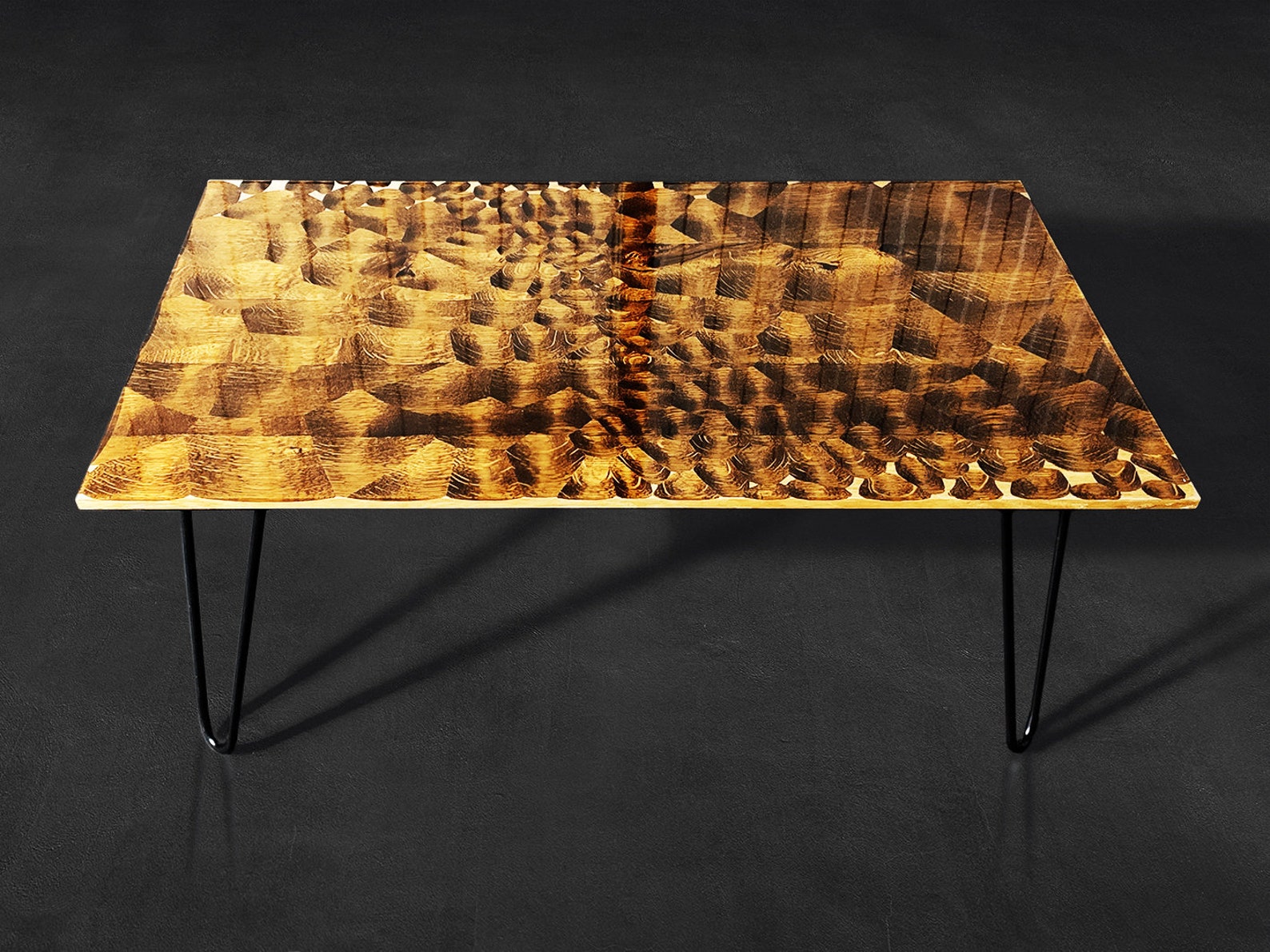 Coffee table with shells pattern milled epoxy table unique - Etsy Polska