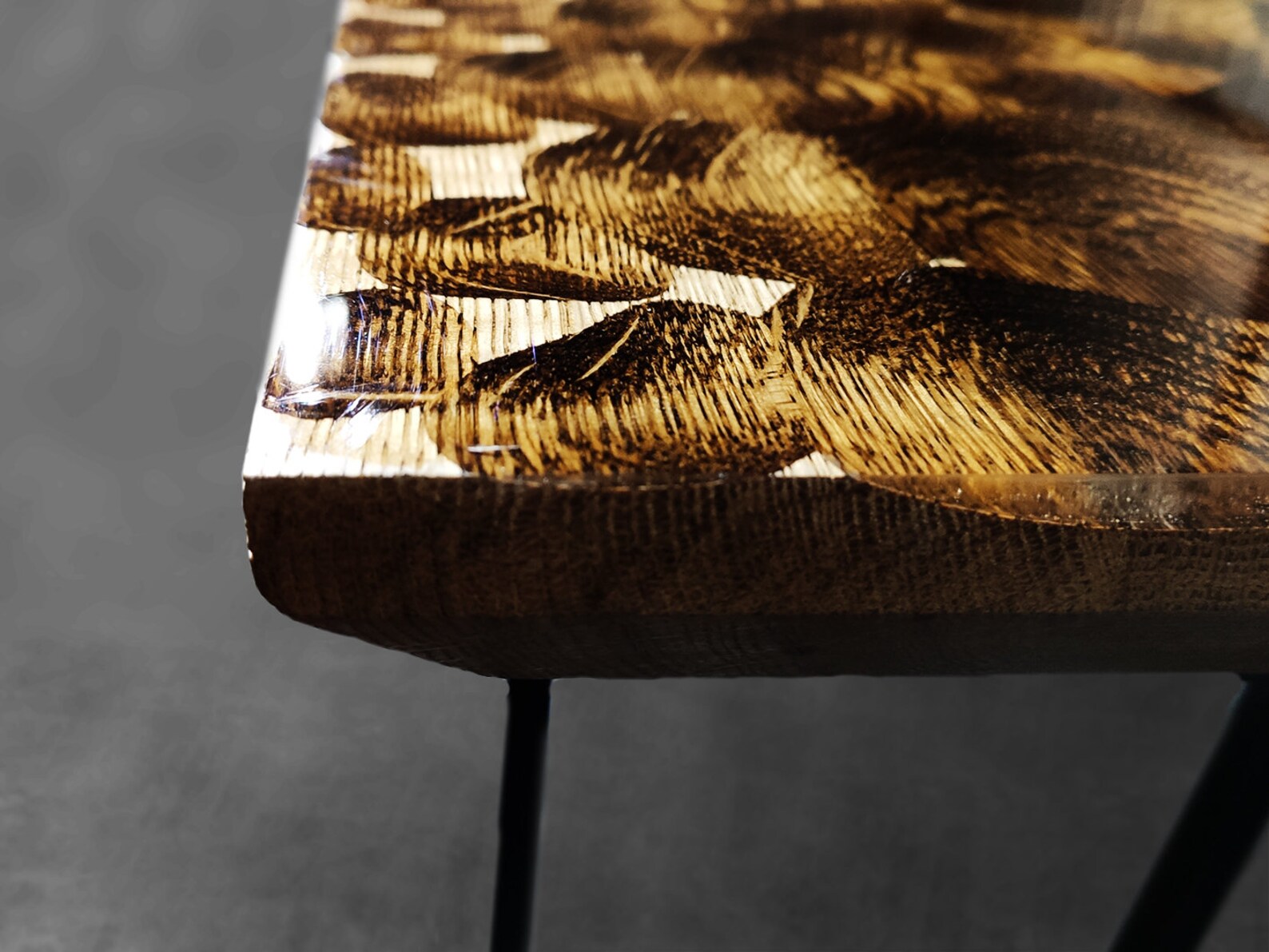 Coffee table with shells pattern milled epoxy table unique - Etsy Polska