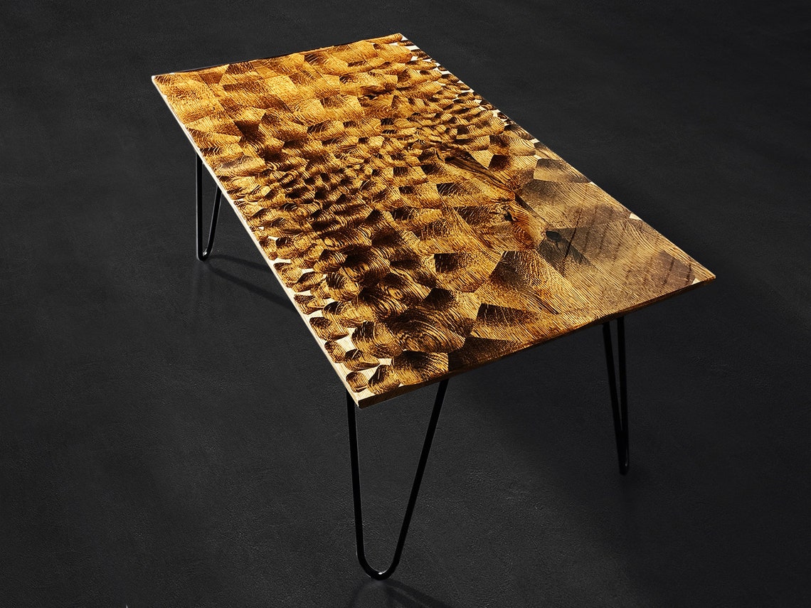 Coffee table with shells pattern milled epoxy table unique - Etsy Polska