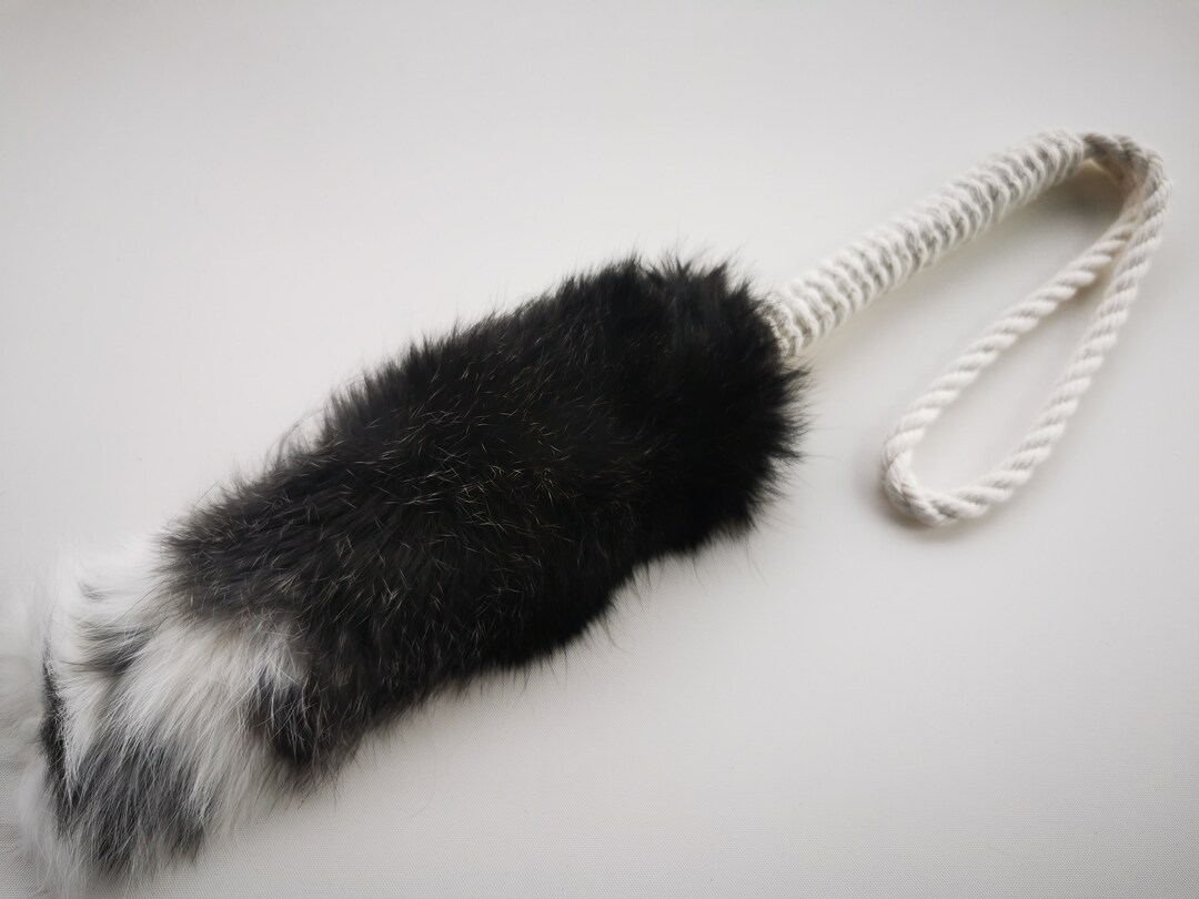 Natural Rabbit Skin and Cotton Rope Dog Tug Toy, 24 Inches - Etsy