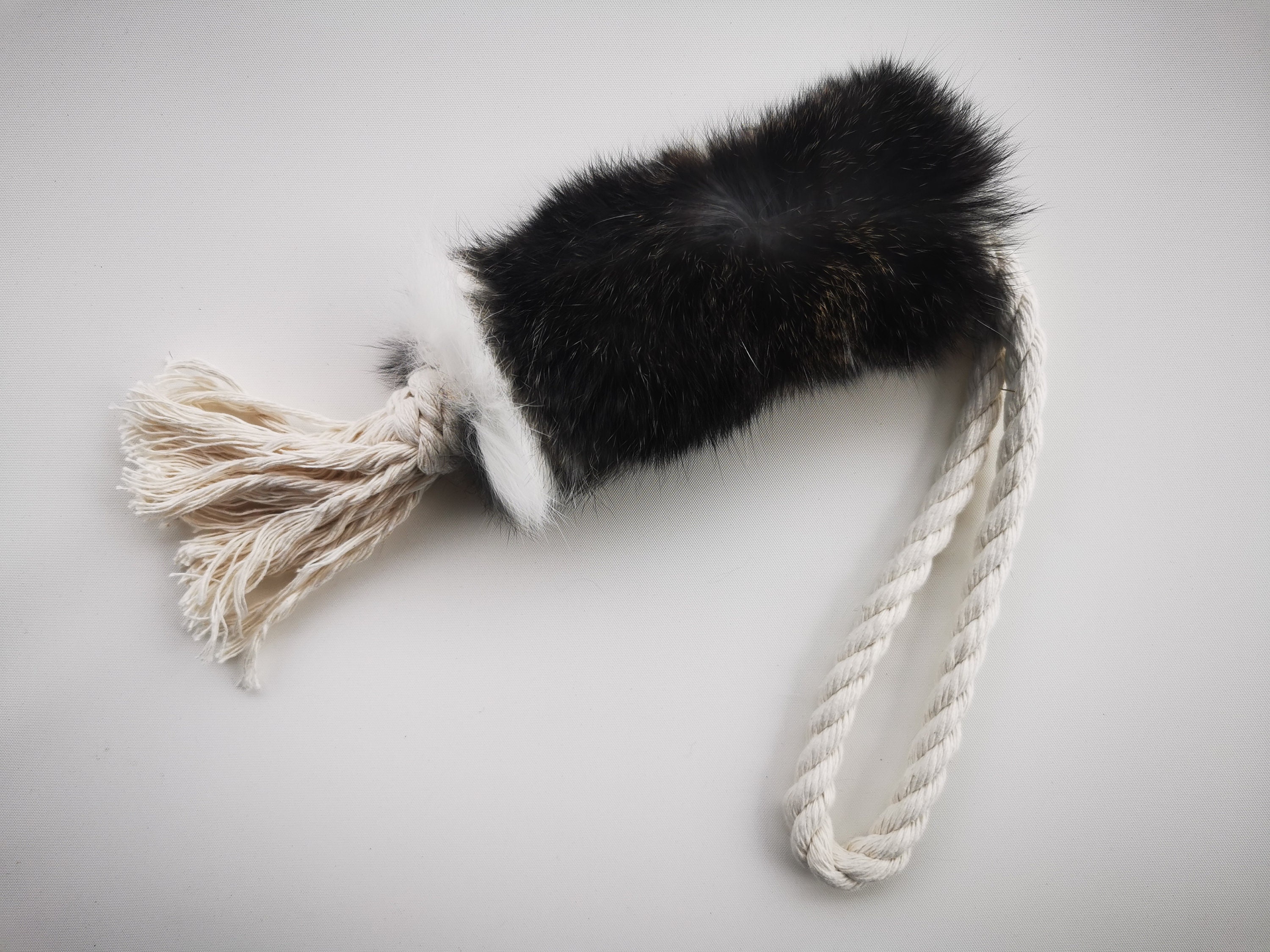 Real Rabbit Skin Dog Tug Toy With Soft Cotton Rope - Etsy
