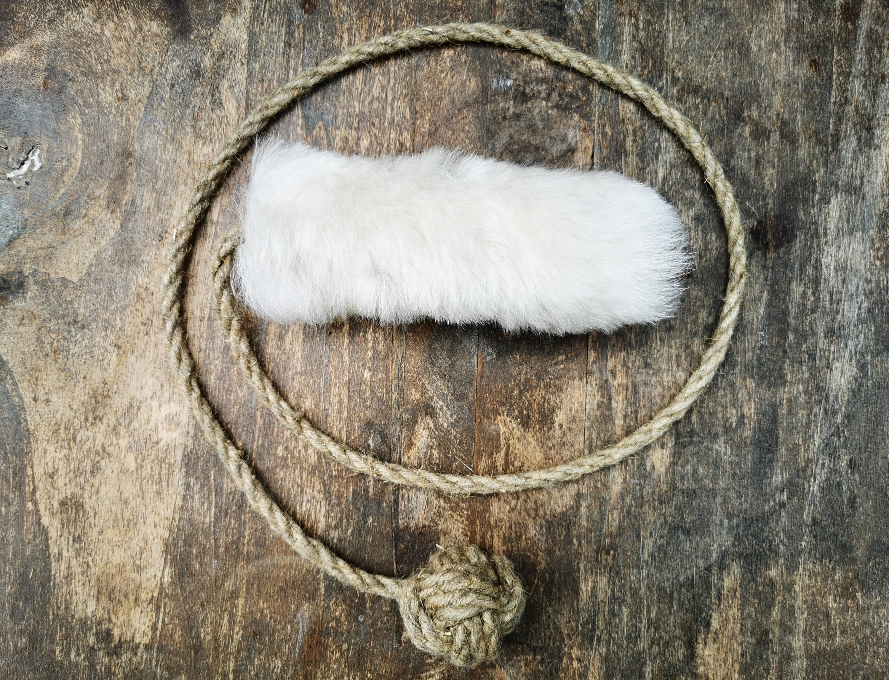 Natural Sheepskin and Organic Linen Rope Long Dog Chaser Toy - Etsy