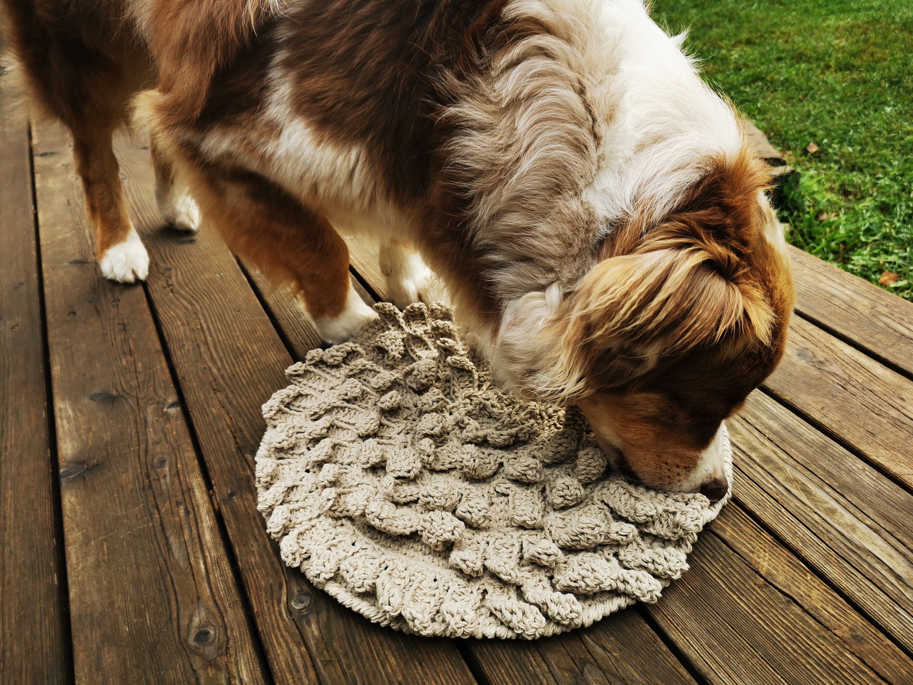 Eco-friendly Dog Snuffle Mat of Natural Linen Rope | Etsy