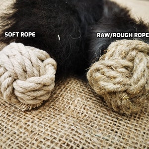 Natural Rabbit Fur and Linen Rope Dog Toy for Tug-of-war and | Etsy