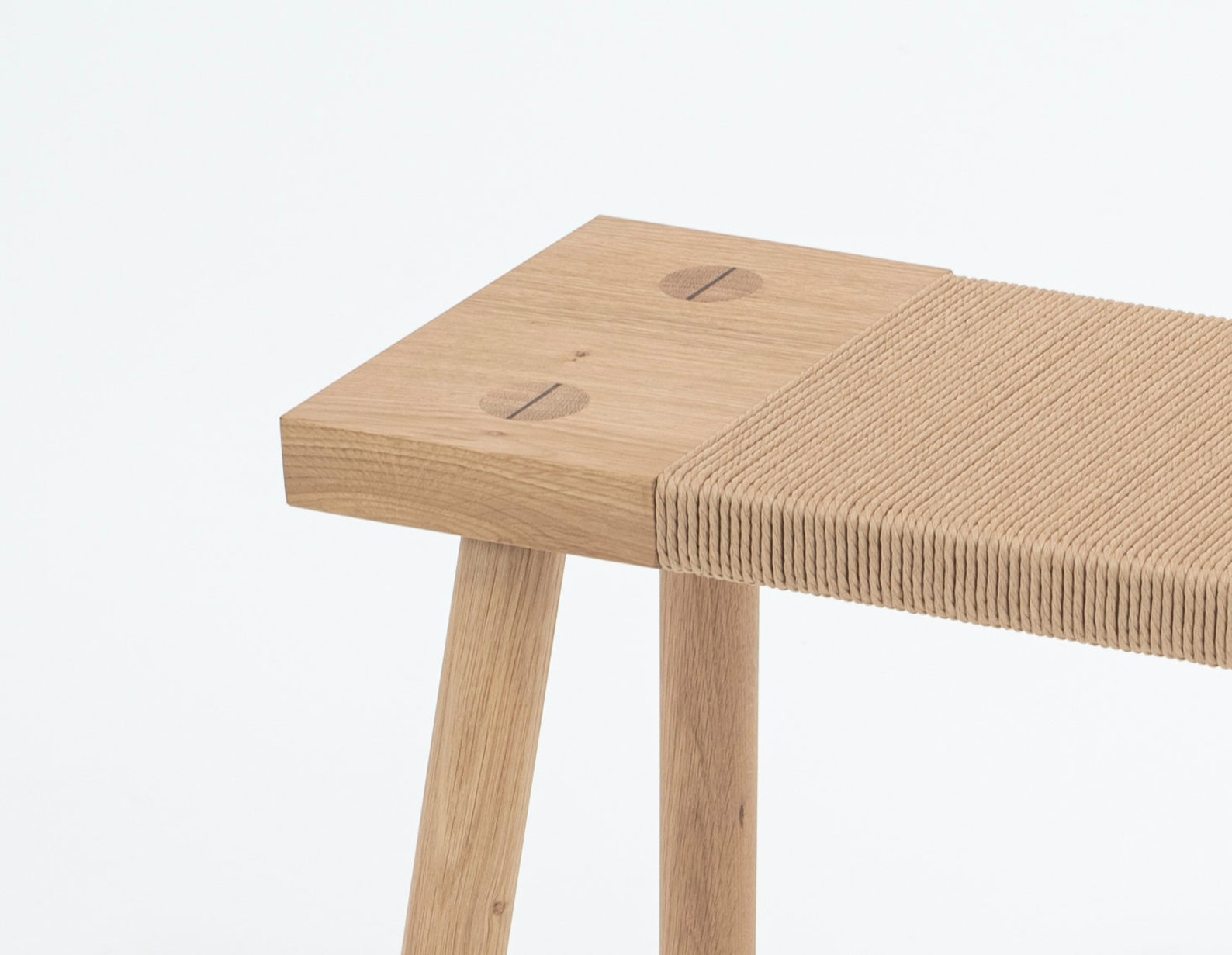 Oak Bench With Danish Cord / Scandinavian / Scandi / Mid Century - Etsy