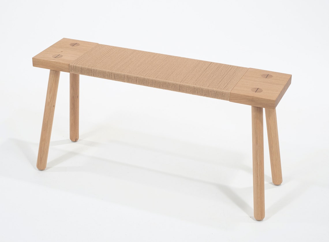 Oak Bench With Danish Cord / Scandinavian / Scandi / Mid Century - Etsy