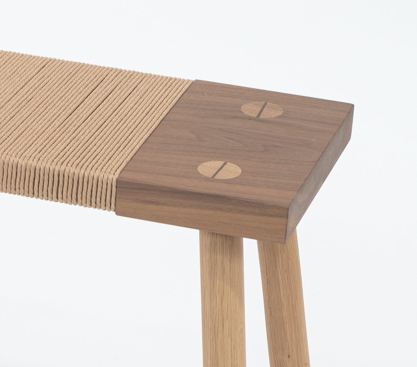 Walnut Bench With Danish Cord / Scandinavian / Scandi / Mid Century - Etsy