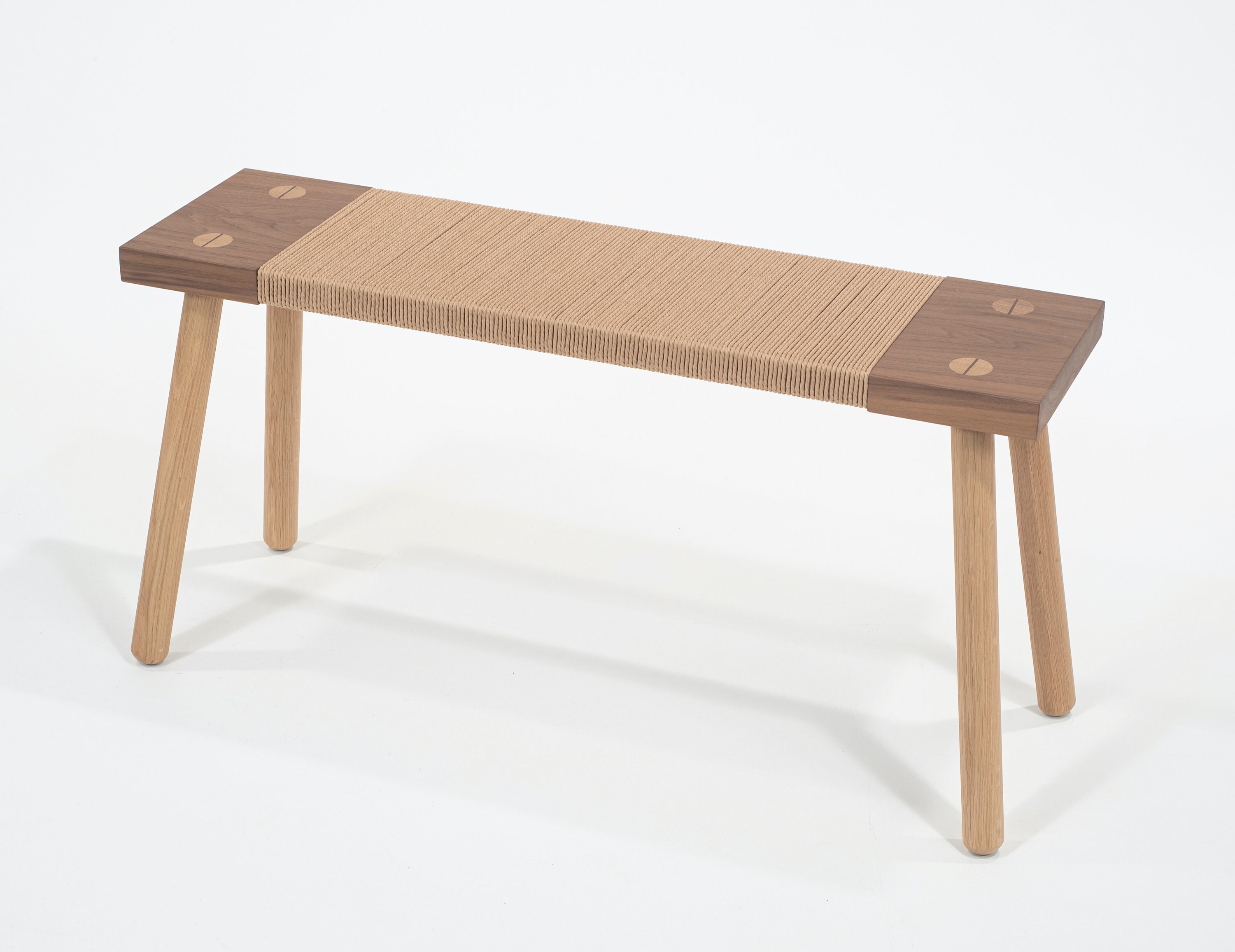 Walnut Bench With Danish Cord / Scandinavian / Scandi / Mid Century - Etsy