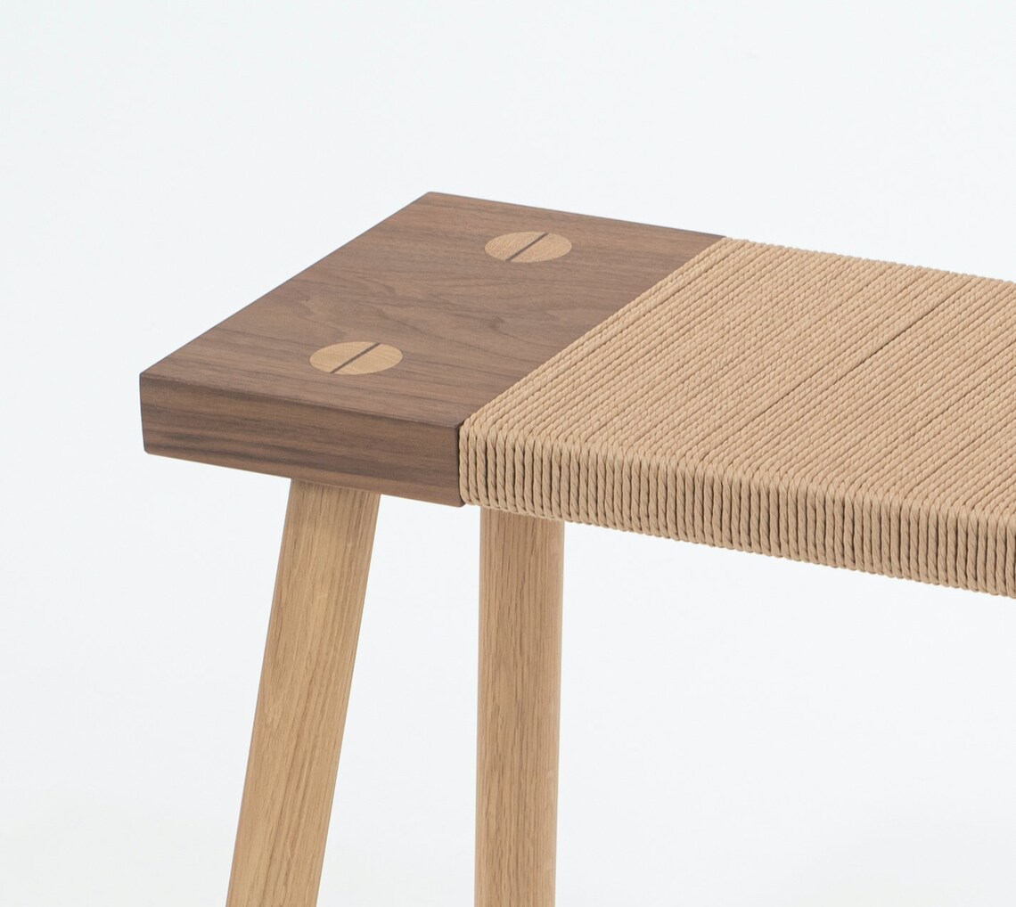 Walnut Bench With Danish Cord / Scandinavian / Scandi / Mid Century - Etsy
